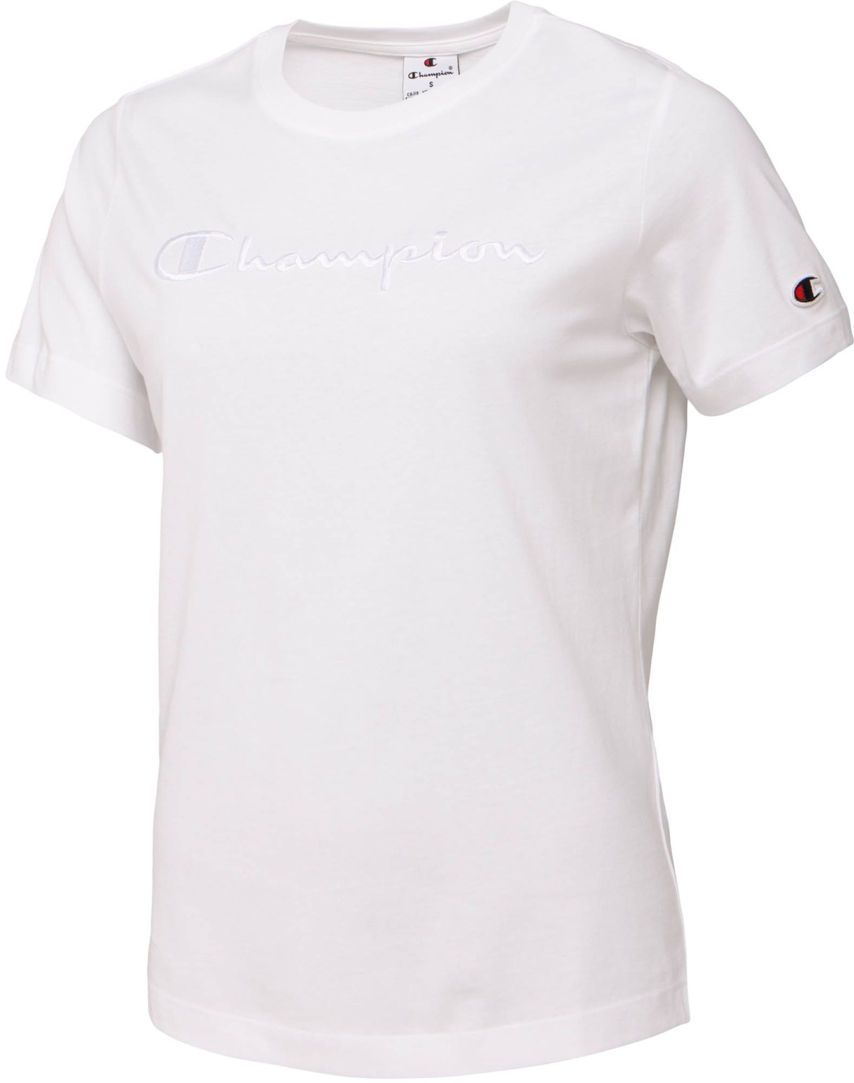 Champion-Women-T-Shirts-Apparel-Women’s Script Logo T-Shirt Icons-White ...