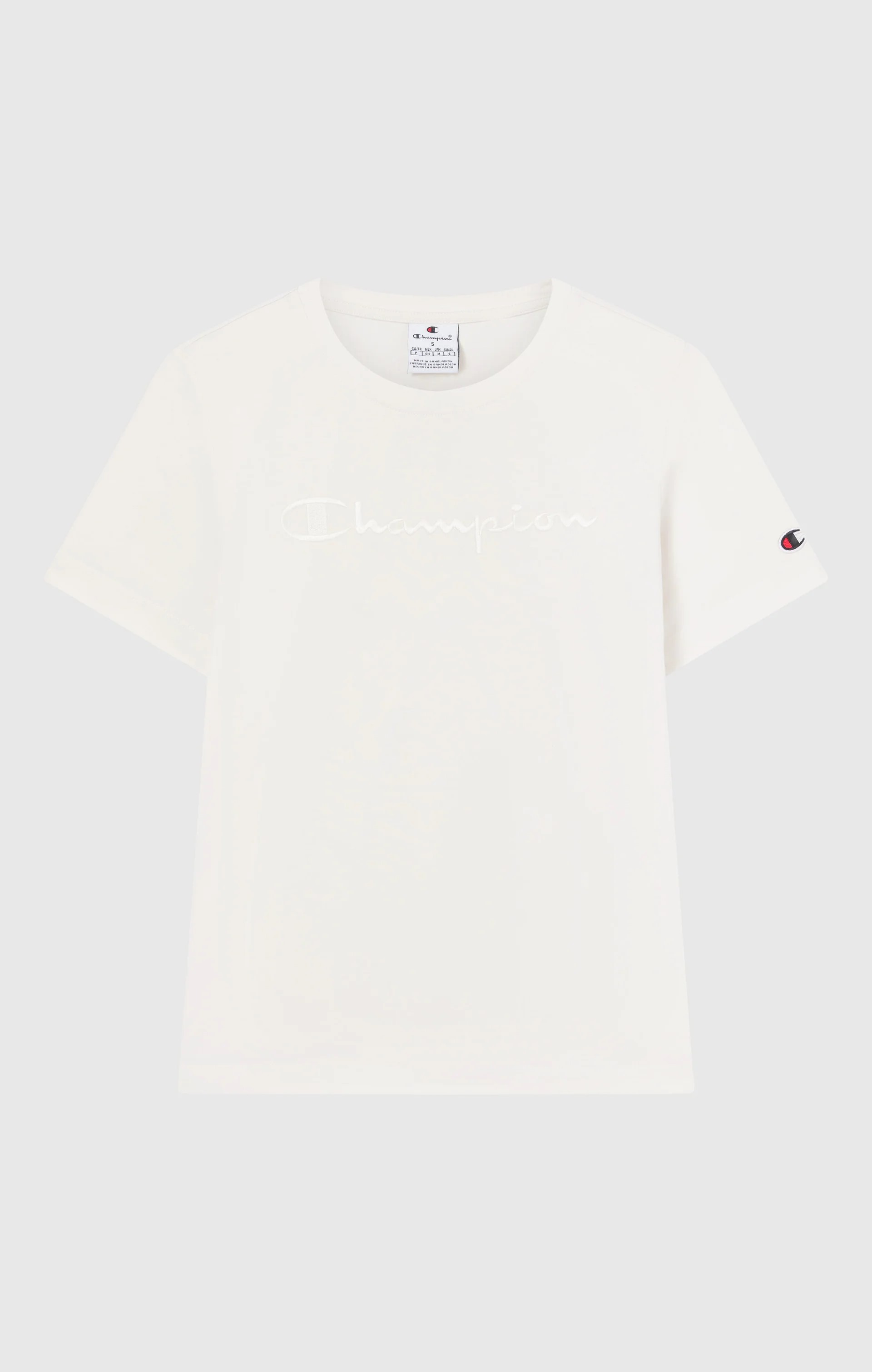 Champion-Women-T-Shirts-Apparel-Women’s Script Logo T-Shirt Icons-Cream ...
